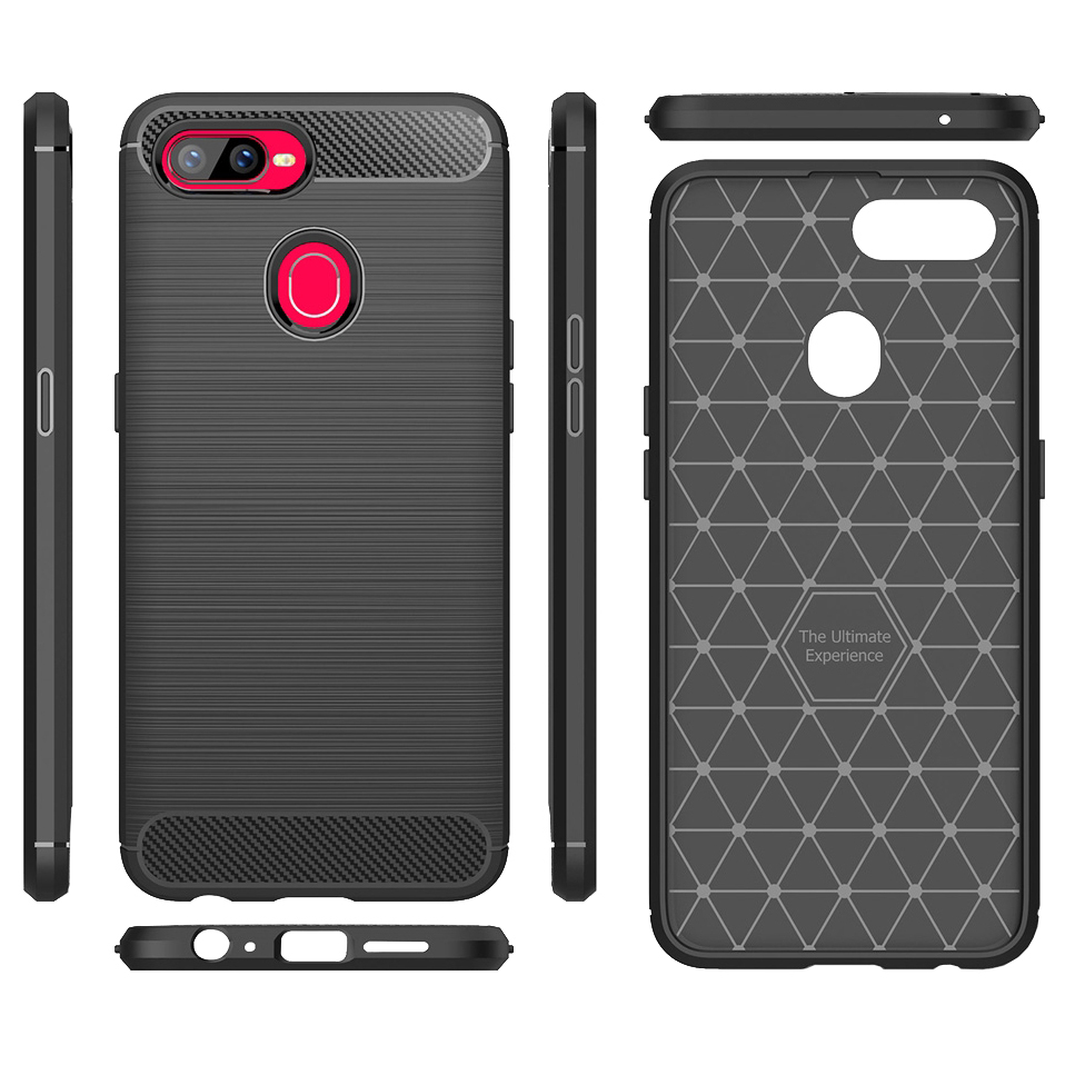 Flexi Slim Carbon Fibre Case for Oppo AX7 (Black)